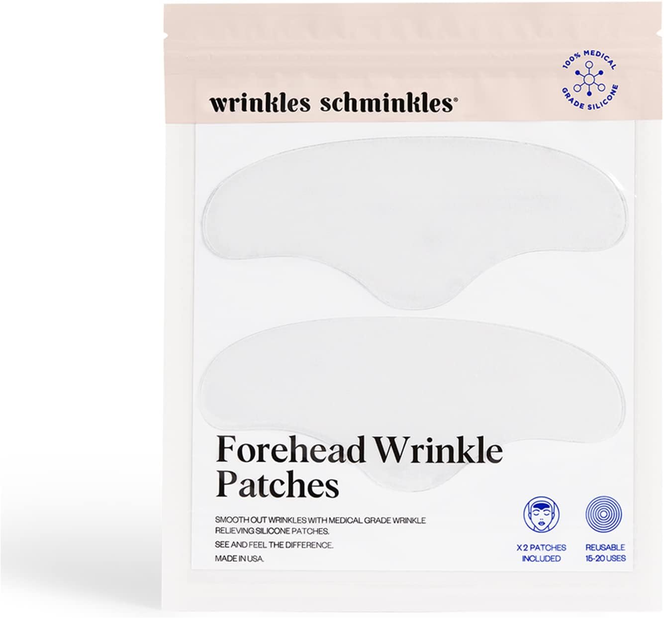 Forehead Wrinkle Pads - Made in USA - Two Reusable Hypoallergenic ...
