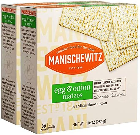 Amazon.com: Manischewitz Egg & Onion Matzo 10oz (2 Pack) Crisp ...