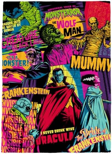 Amazon.com: Universal Monsters Mashup Plush Throw Blanket - Measures 50 ...