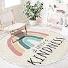 Amazon.com: Round Boho Area Rug Choose Kindness Colorful Rainbow Be ...
