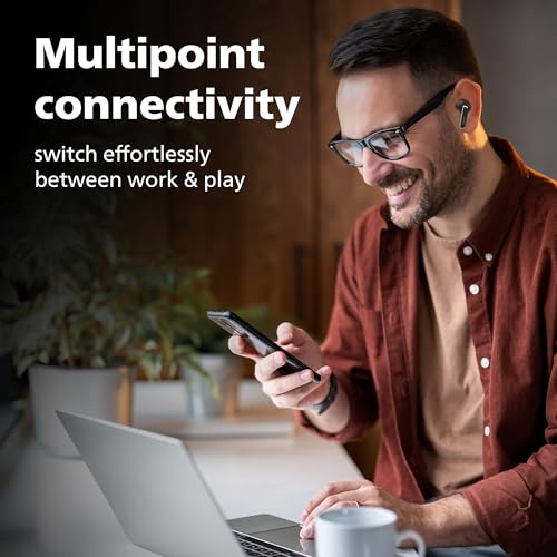 Philips TAT1150BK /94 Premium Wireless Earbuds with ANC, Quad Mic ENC ...