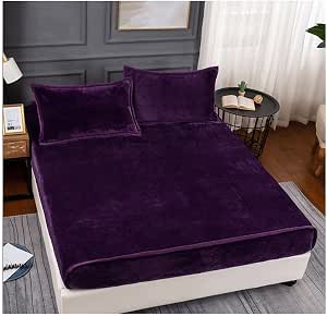 Amazon.com: Soft Fur Velour Flannel Fitted Bed Sheet Only King/Queen ...