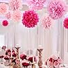 Amazon.com: 12pcs 10in 12in Pink Pack Paper Pom Poms Tissue Paper Party ...