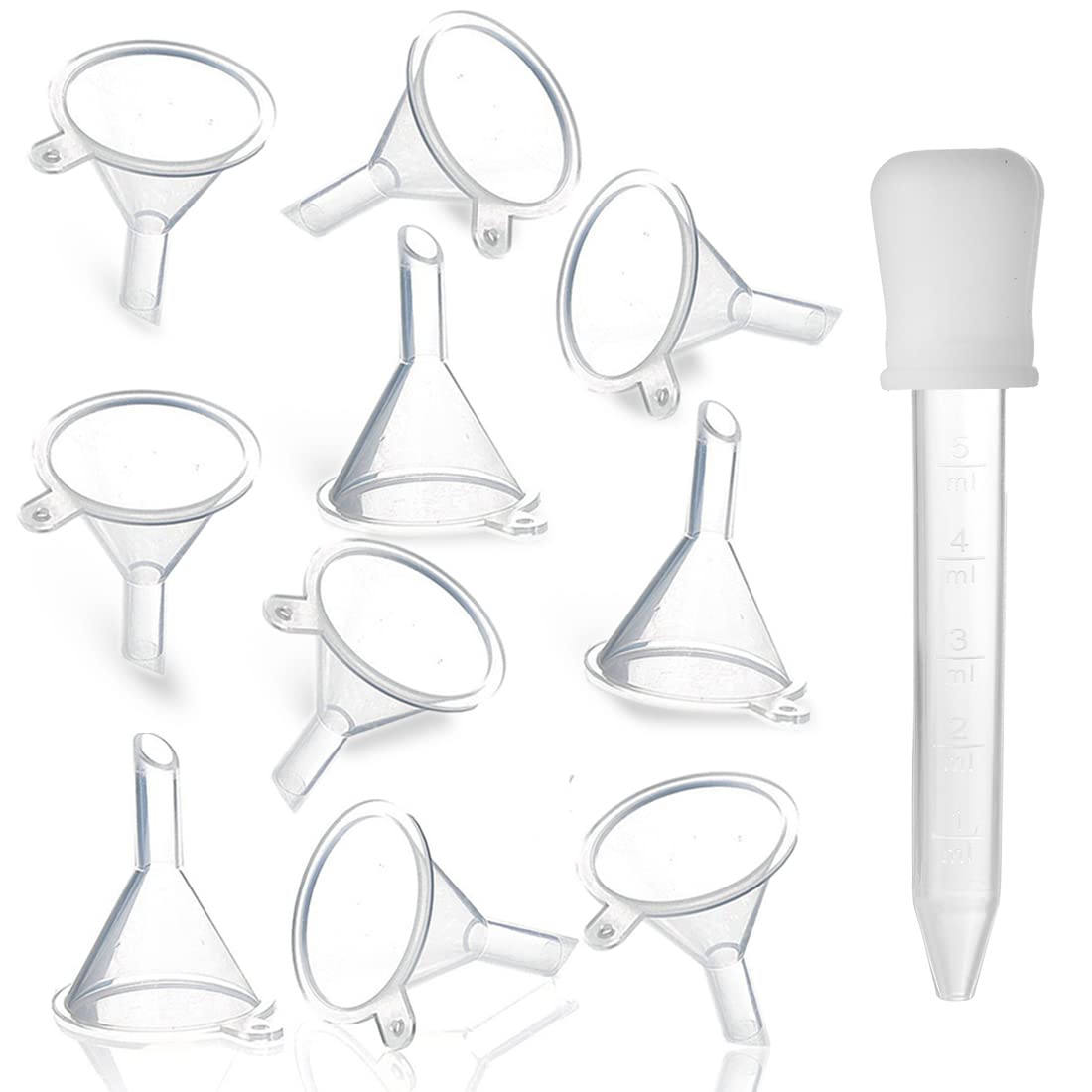Amazon.com: Delove Mini Clear Plastic Funnel,Little Small Funnel Set ...