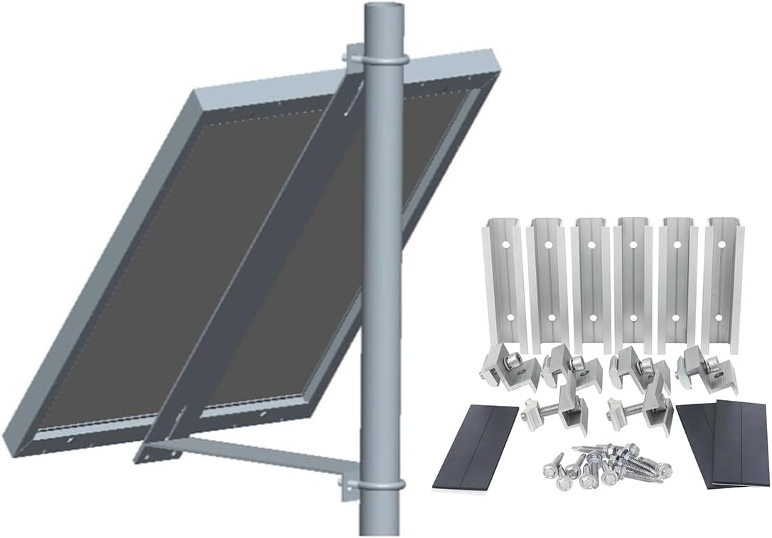 Amazon.com : Solar Panel Pole Mount Kit Single Arm Pole-Wall Mounting ...