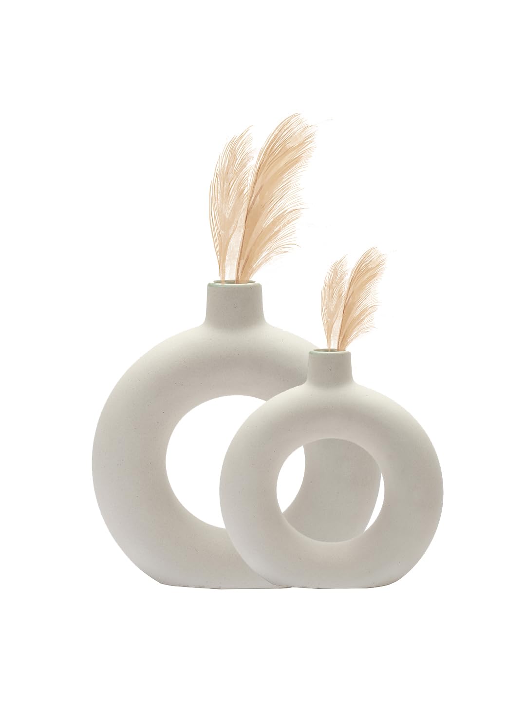 Buy The Decor Lane White Ceramic Vase/Flower Vase/Pampas Grass Vase ...