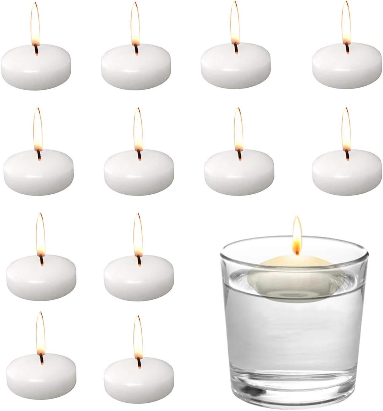 Lot de 38 bougies flottantes en cire blanche - Bougies chauffe-plat ...