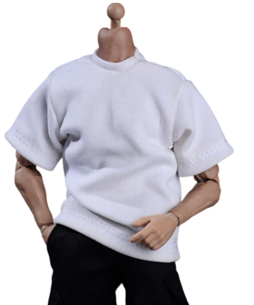 Amazon.com: HiPlay 1/12 Scale Figure Doll Clothes: White T-Shirt for 6 ...