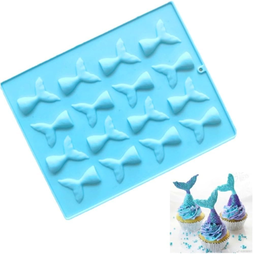 Amazon.com: 16 Cavity Mermaid Tails Silicone Molds, Mermaid Molds for ...
