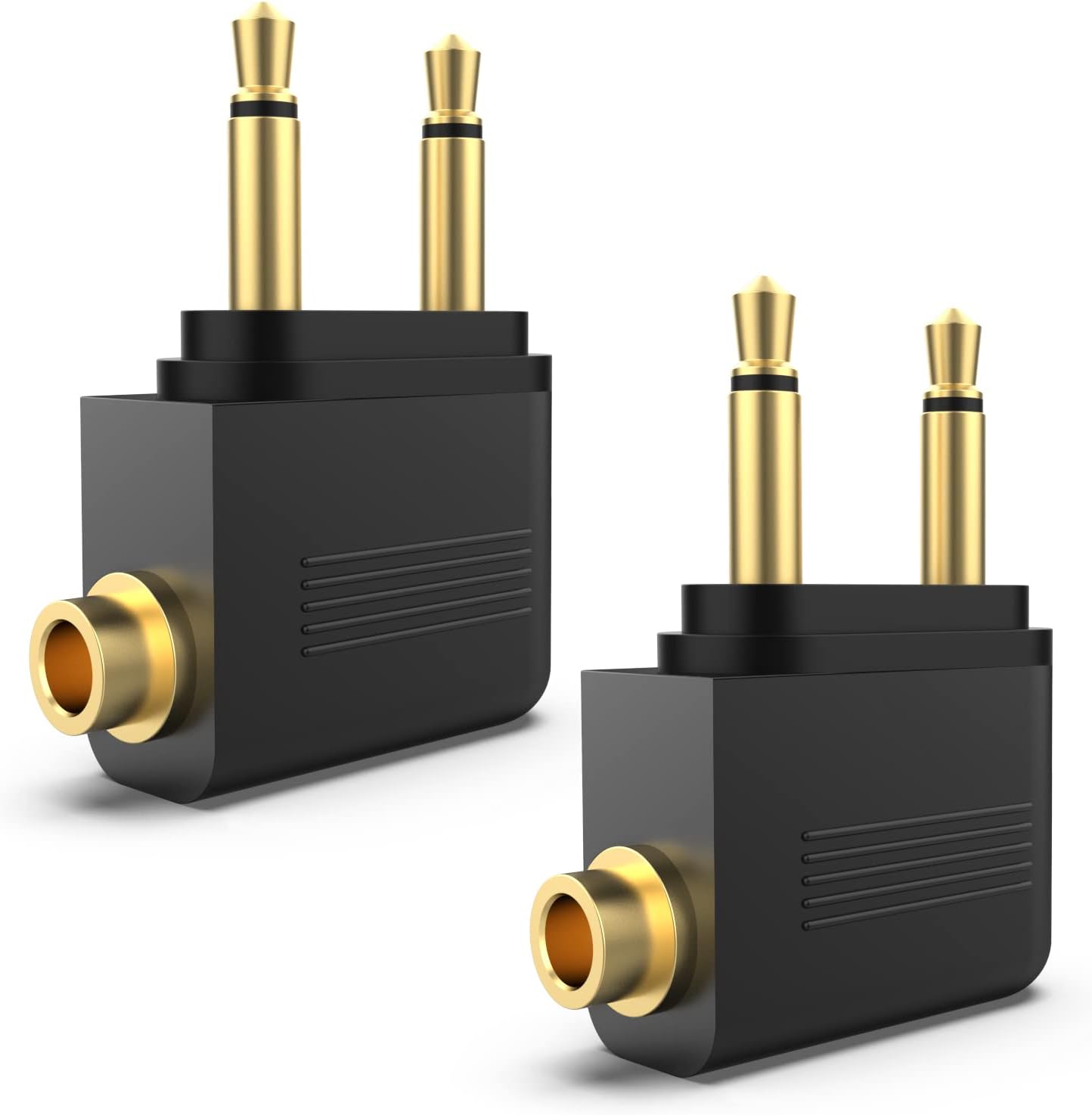 Amazon.com: Dual 3.5mm Male to 3.5mm Female Airplane Headphone Adapter ...