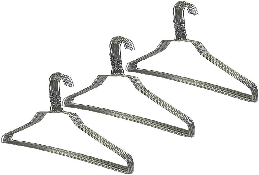 Amazon.com: 40pc Wire Hangers Galvanized Steel Metal Coat Clothes ...