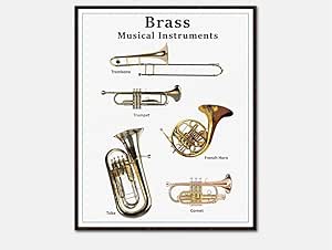 Amazon.com: Types Of Brass Musical Instruments Wall Art Decor Poster ...