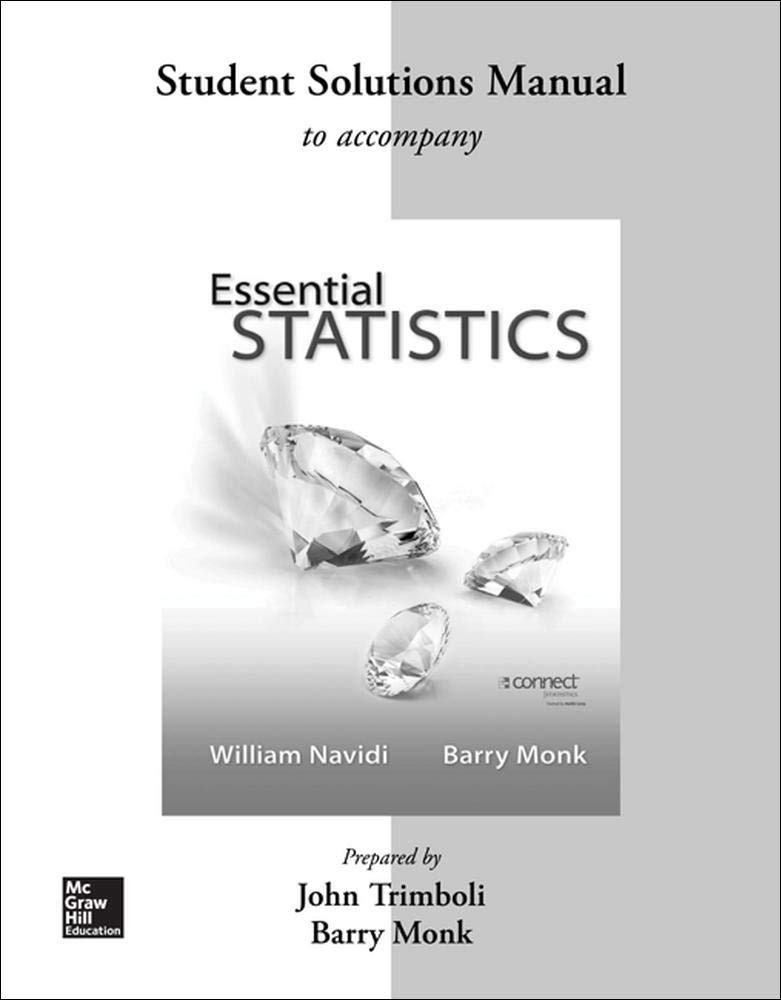 Amazon.com: Student Solution Manual Essential Statistics: 9780077600815 ...
