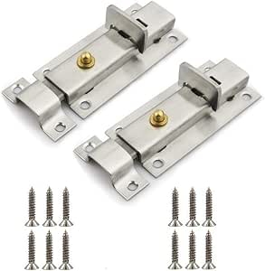 Enertai Door Bolts, 2 Pieces Stainless Steel Automatic Springback Latch ...