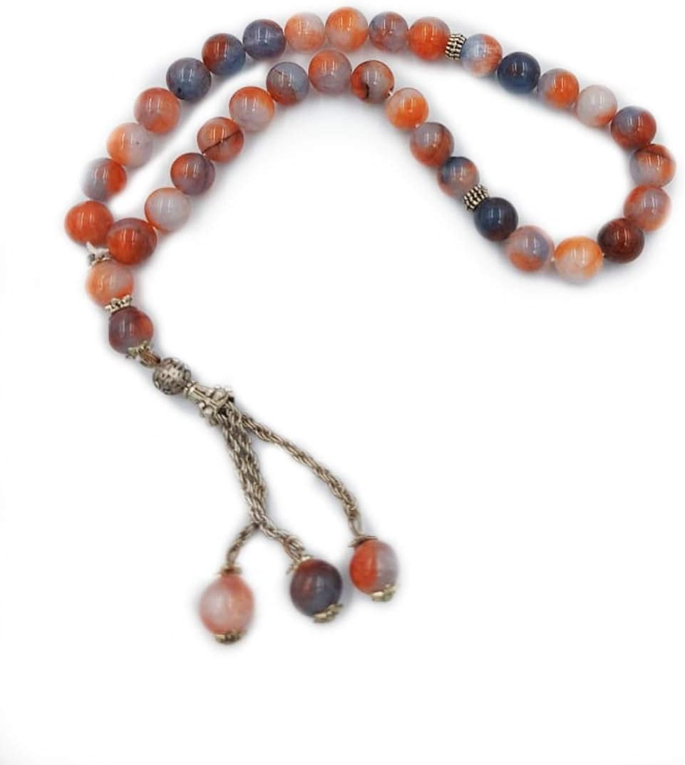 REBUY Islamic Prayer Beads Tasbih Natural Agate Stone Misbaha Rosary ...