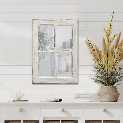 Sintosin Rustic Small Window Pane Mirror Wall Decor 11 x 16 inches ...