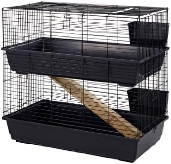 Little Friends Rabbit Cage, Double Tier, 80 cm,Blue/Black : Amazon.co ...