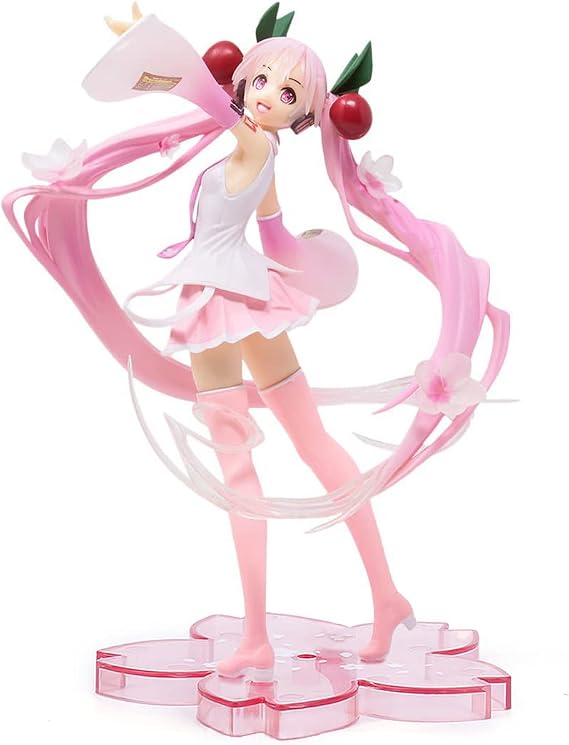 Amazon.com: MHCYKJ Pink Sakura Miku Figure - Cute Hatsune Miku PVC Toy ...