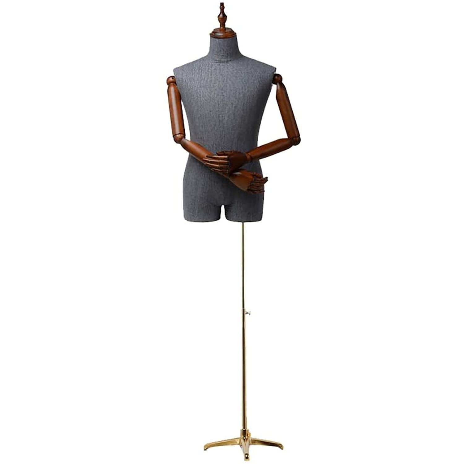 Buy Male Mannequin Torso Body, With Metal Tripod Stand & Wood Arms ...