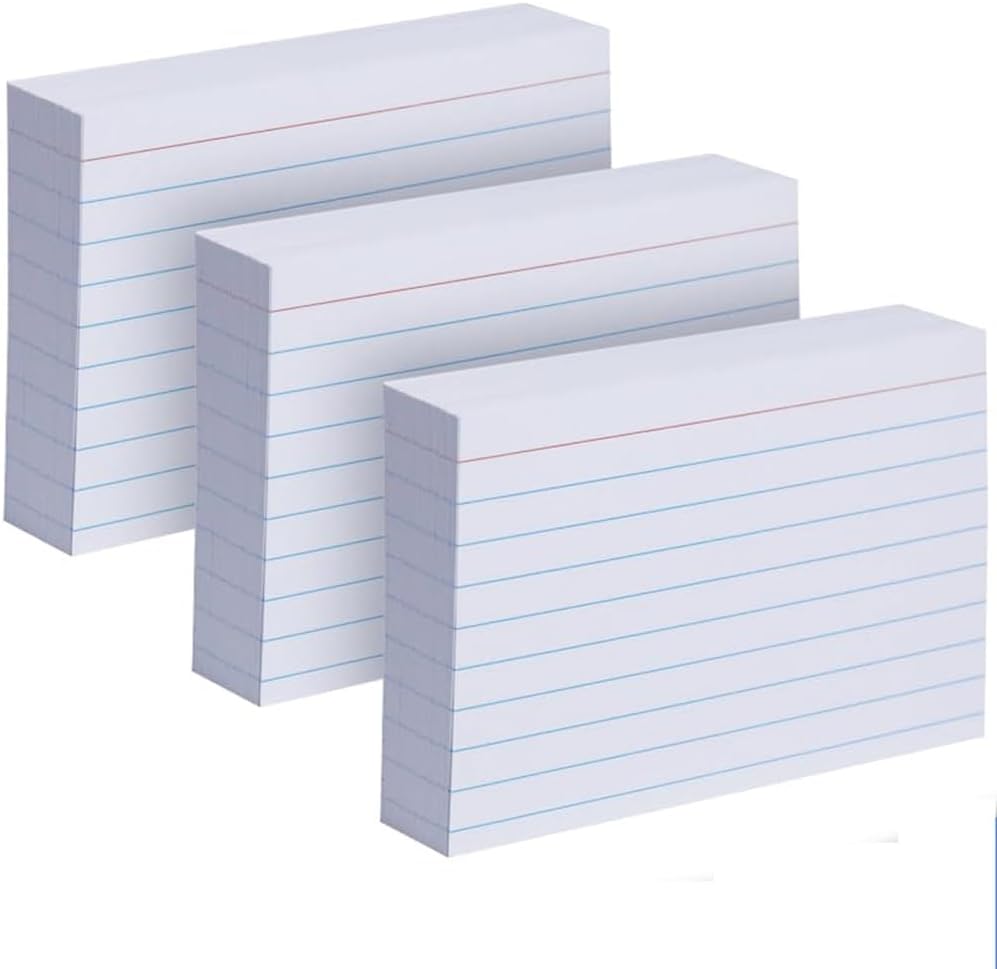 Amazon.com : 300 PCS Ruled Index Cards, 3x5 Inches White Lined Note ...