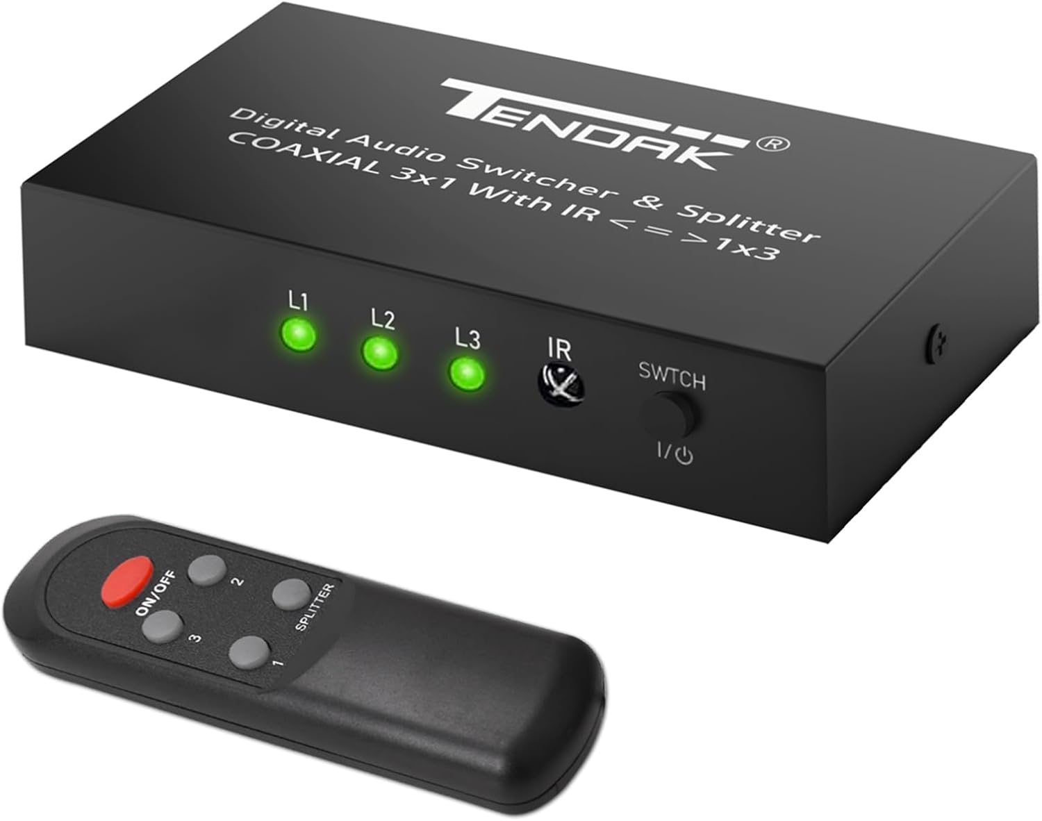 Amazon.com: Tendak 3x1 Digital Coaxial Audio Switch & 1x3 Splitter ...