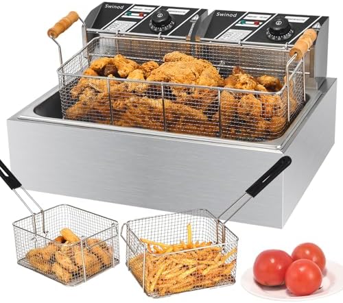 Amazon.com: Commercial Deep Fryer with Baskets, 3400W 12.7QT/12L ...