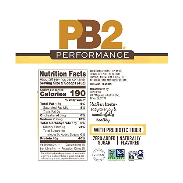 PB2 Performance Peanut Protein Powder with Madagascar Vanilla – [2 lb ...