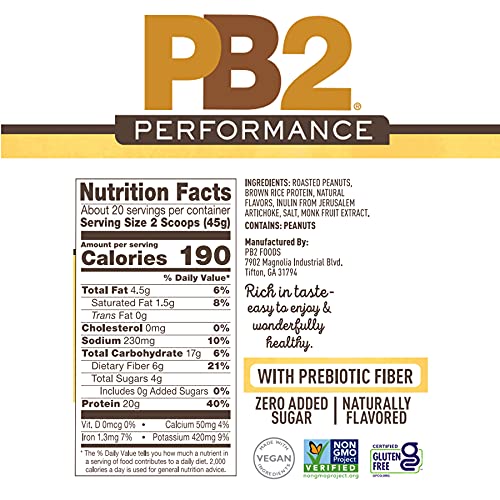 PB2 Performance Peanut Protein Powder with Madagascar Vanilla – [2 lb ...