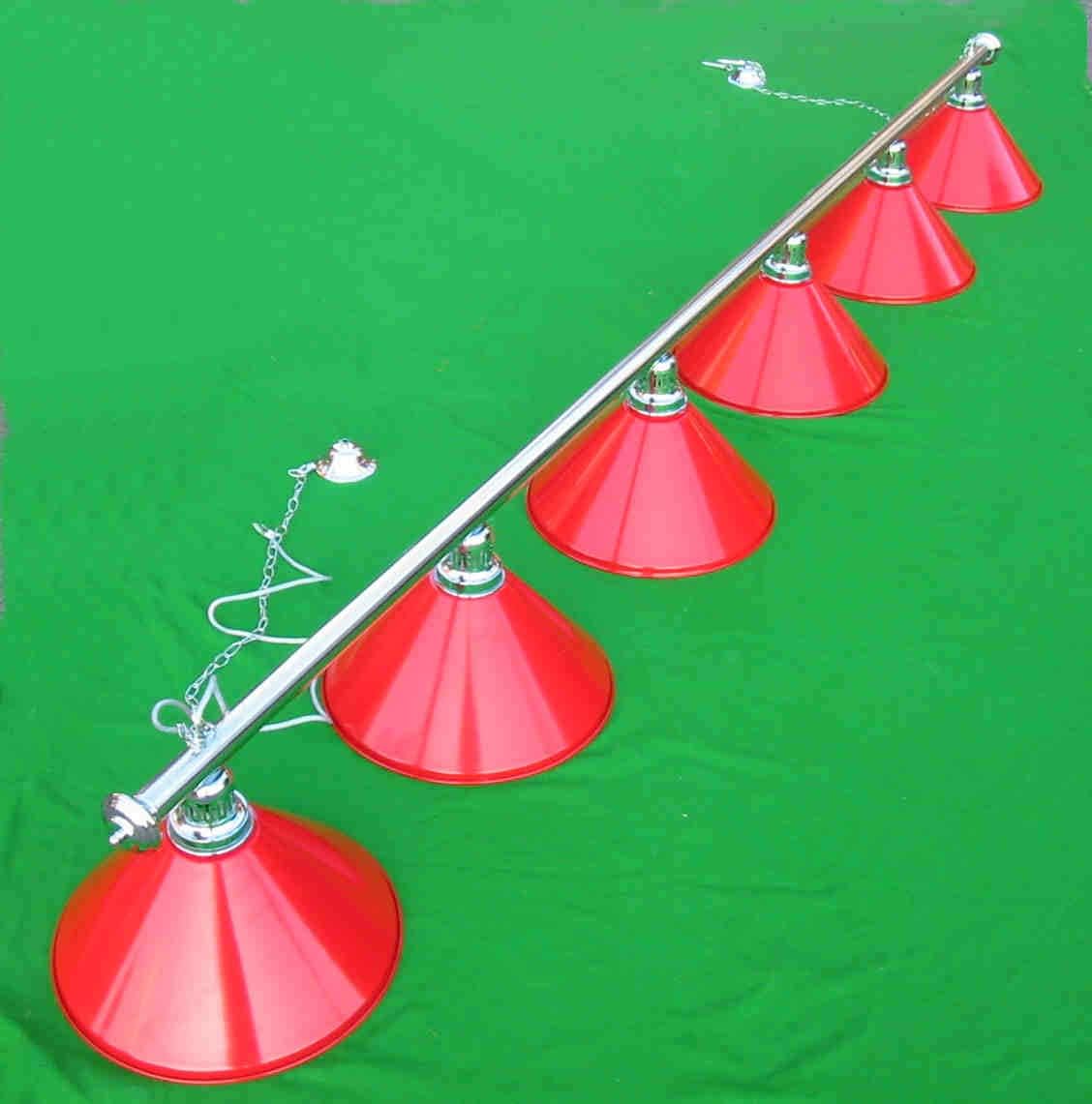 ROSETTA CHROME FULL SIZE SNOOKER TABLE LIGHTING LIGHT RAIL BAR 6 RED ...