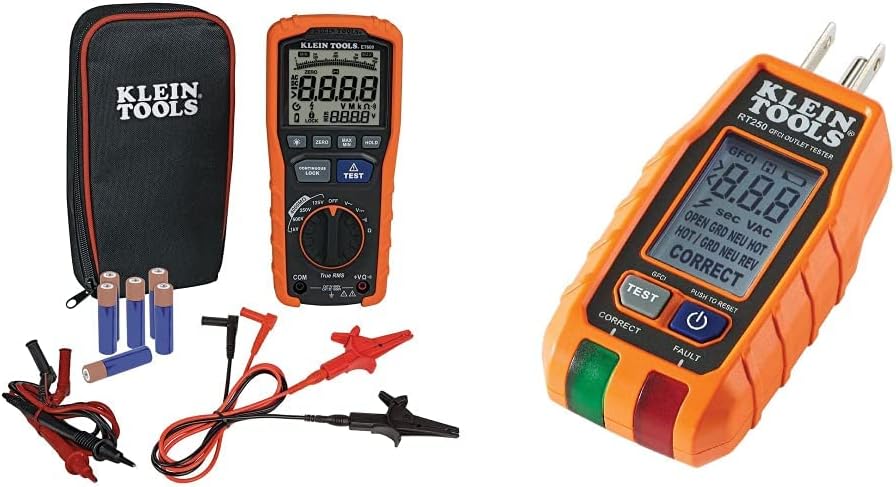 Klein Tools ET600 Multimeter, Megohmmeter Insulation Tester & RT250 ...