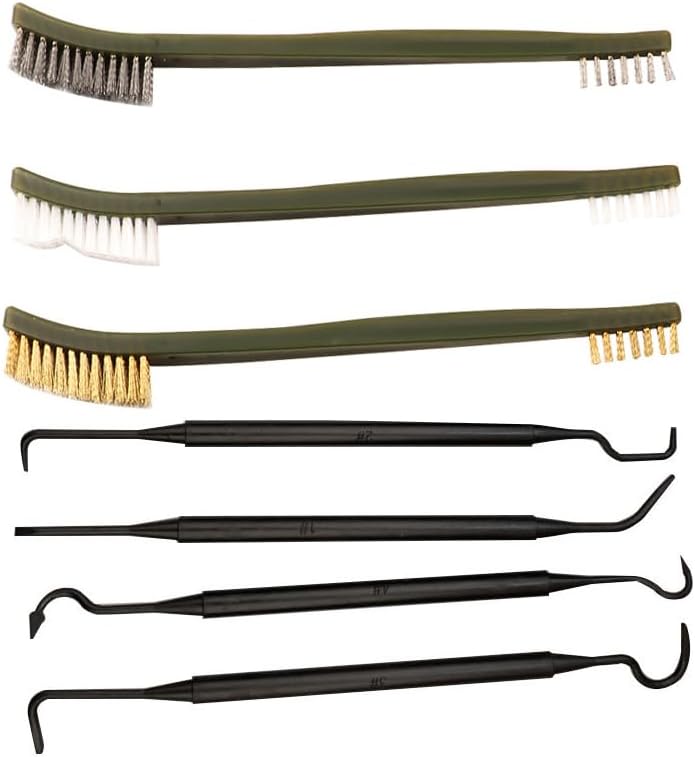 Amazon.com : Gun Cleaning Kit, 7-Piece Set with 3 Brushes and 4 ...