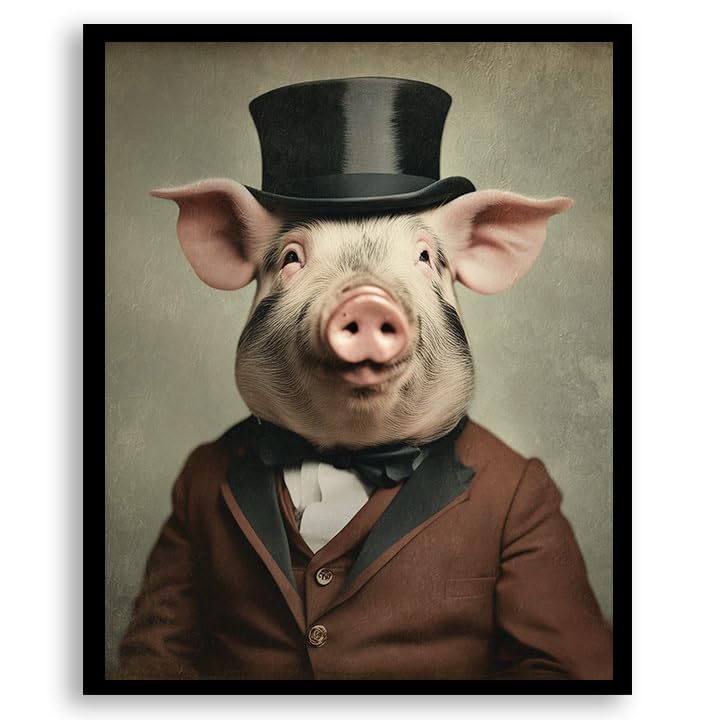 Amazon.com: Pig Victorian Portrait Art - Printed Poster or Canvas Wrap ...