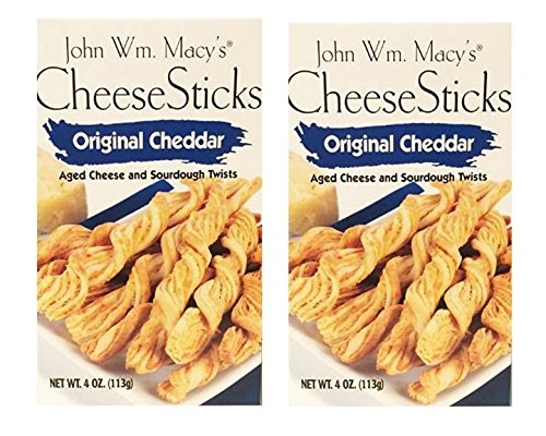 Amazon.com : John Wm Macys Original Cheddar CheeseSticks Gourmet Snack ...