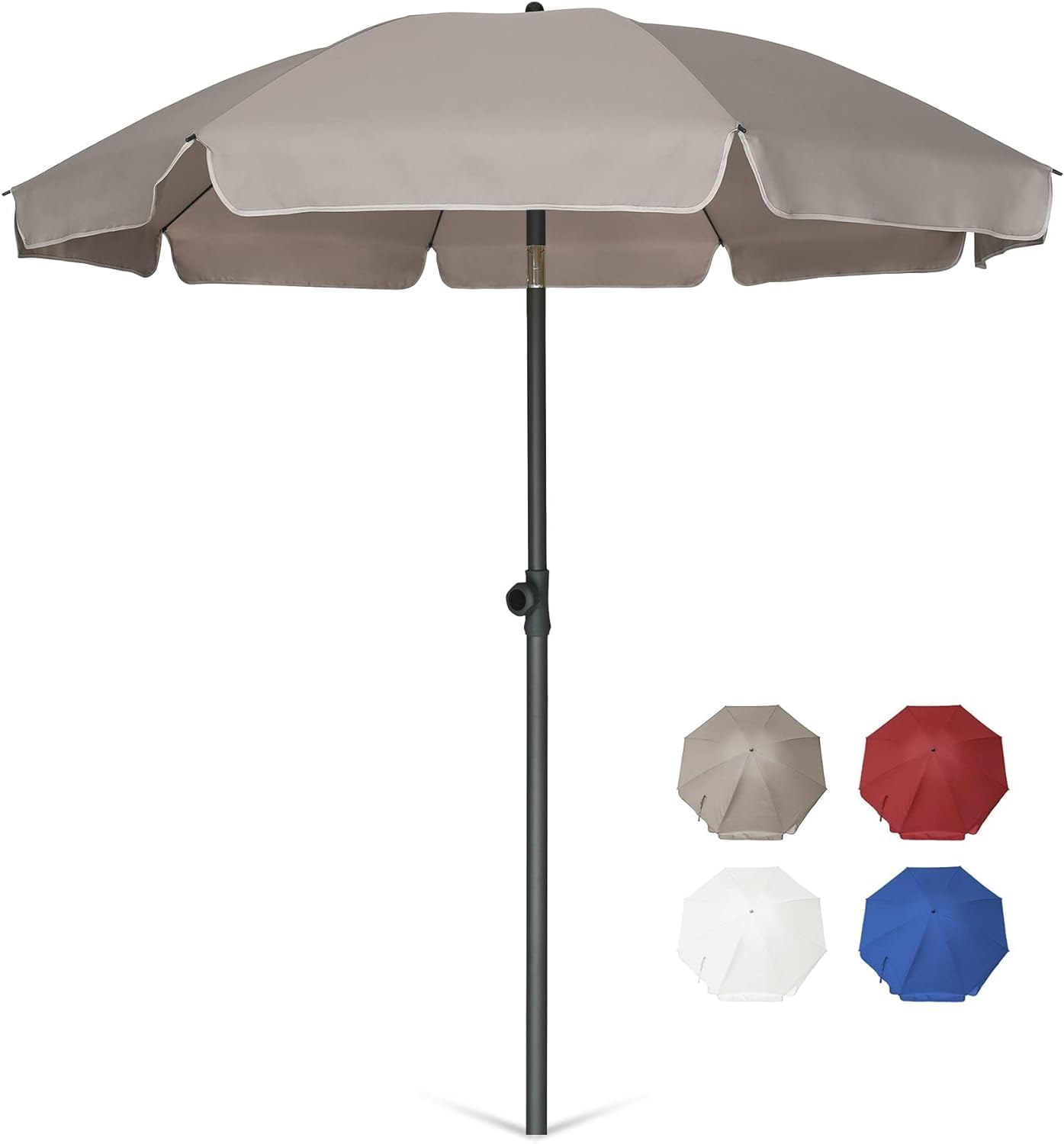 AMMSUN 6.5 ft Patio Umbrella, Small Table Umbrella with Push Button ...