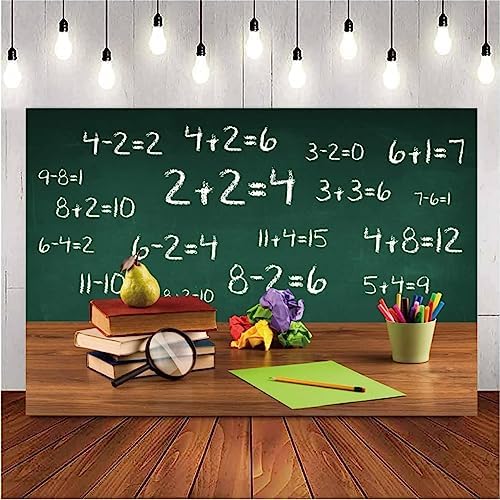 Amazon.com : Back to School Background Math Theme Blackboard First Day ...