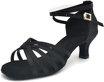 Amazon.com | Aryatrion Latin Dance Shoes for Women Satin Professional ...