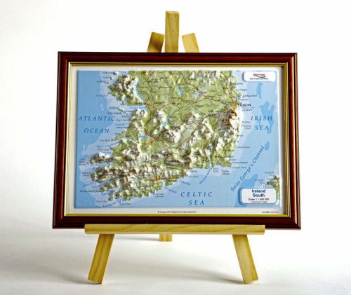 Ireland South Raised Relief Map: Unframed (Raised Relief Maps Series ...