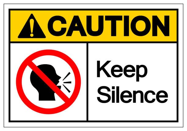 CAUTION KEEP SILENCE SIGN | Waterproof Sticker : Amazon.in: Office Products