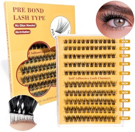 Amazon.com: LASHVIEW Self Adhesive Eyelashes, D Curl Press On Lash ...