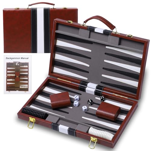 Backgammon Sets for Adults- 15 inch Backgammon Brown Sets Classic Board ...