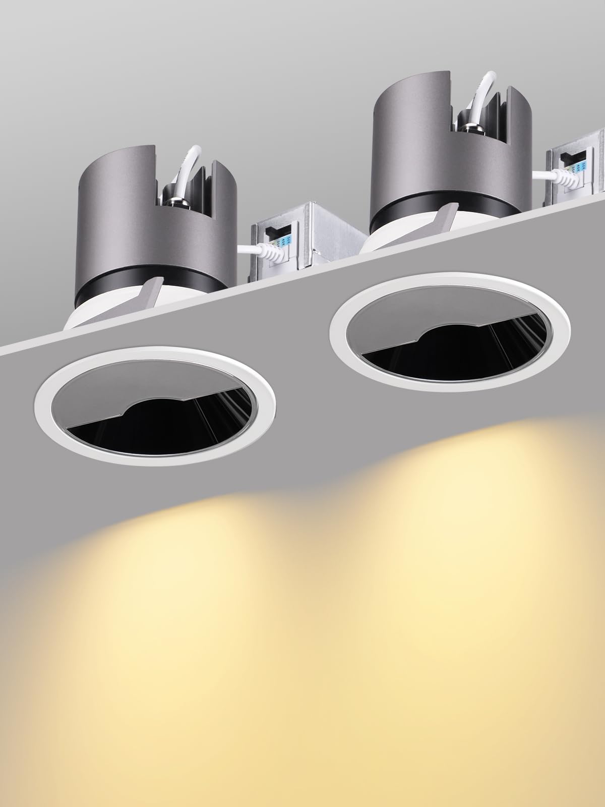 TORCHSTAR 3-Inch 5CCT LED Recessed Lights with J-Box, 10W Asymmetric ...