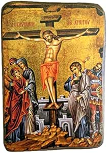 Amazon.de: IconsGr Ikonenbild, auf Holz, handgefertigt, Motiv: Jesu‘ Kreuzigung, griechisch ...