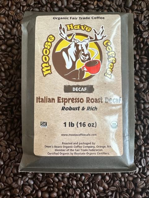 Amazon.com : MOOSE HAVE COFFEE! ORGANIC WHOLE BEAN COFFEE – ITALIAN ESPRESSO ROAST DECAF COFFEE ...