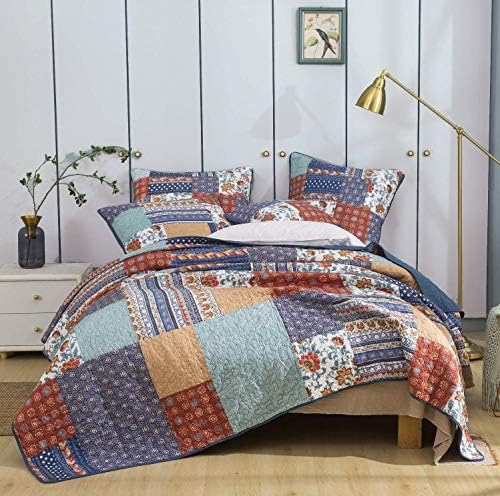 Amazon.com: DaDa Bedding Cotton Bohemian Vibes Patchwork Floral ...