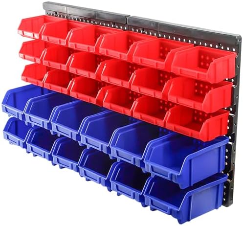 Amazon.com: Socpuro Wall Mounted Storage Bins Parts Rack, 30Pcs Bins ...