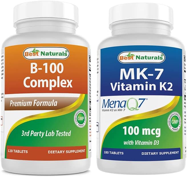 Amazon.com: Best Naturals B-100 Complex & K2 D3 180 Tablets : Health ...