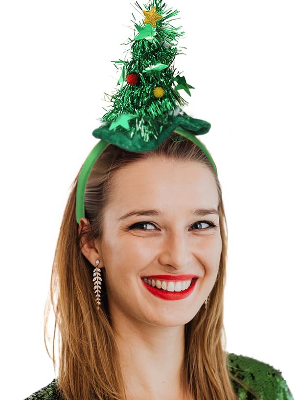 Amazon.com: Outyua Christmas Headbands Holiday Headbands Santa Hat ...