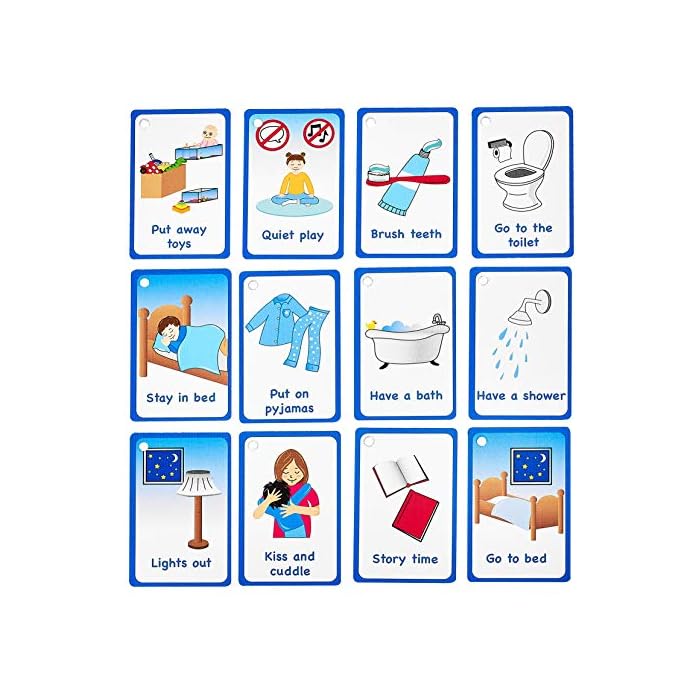 Buy My Bedtime Routine Cards 12 Flash Cards for Visual aid Special Ed ...