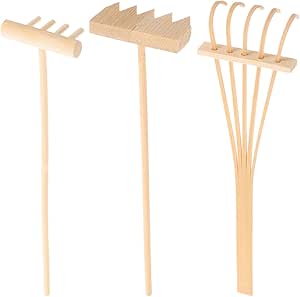 Amazon.com : SUPVOX 3 Pcs Mini zen sand rakes bamboo rake tool ...