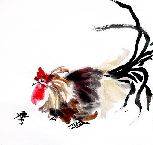 Amazon.com: Chinese ink painting Original rooster ink painting Chinese ...